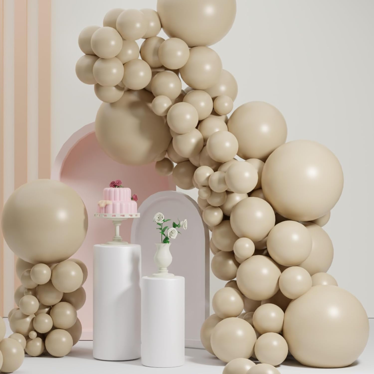 Highcool Pale Brown Balloons, Misty Brown Balloons Different Sizes 18 ...