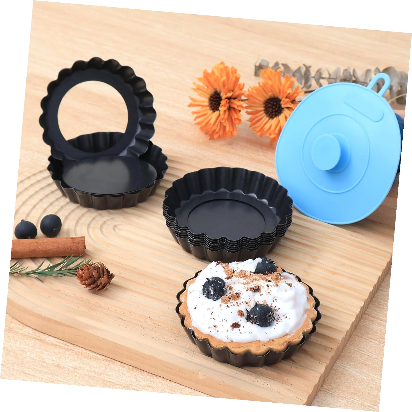 Highcool Pans with Removable Bottom 4-Inch Set of 10, Non-stick Round ...