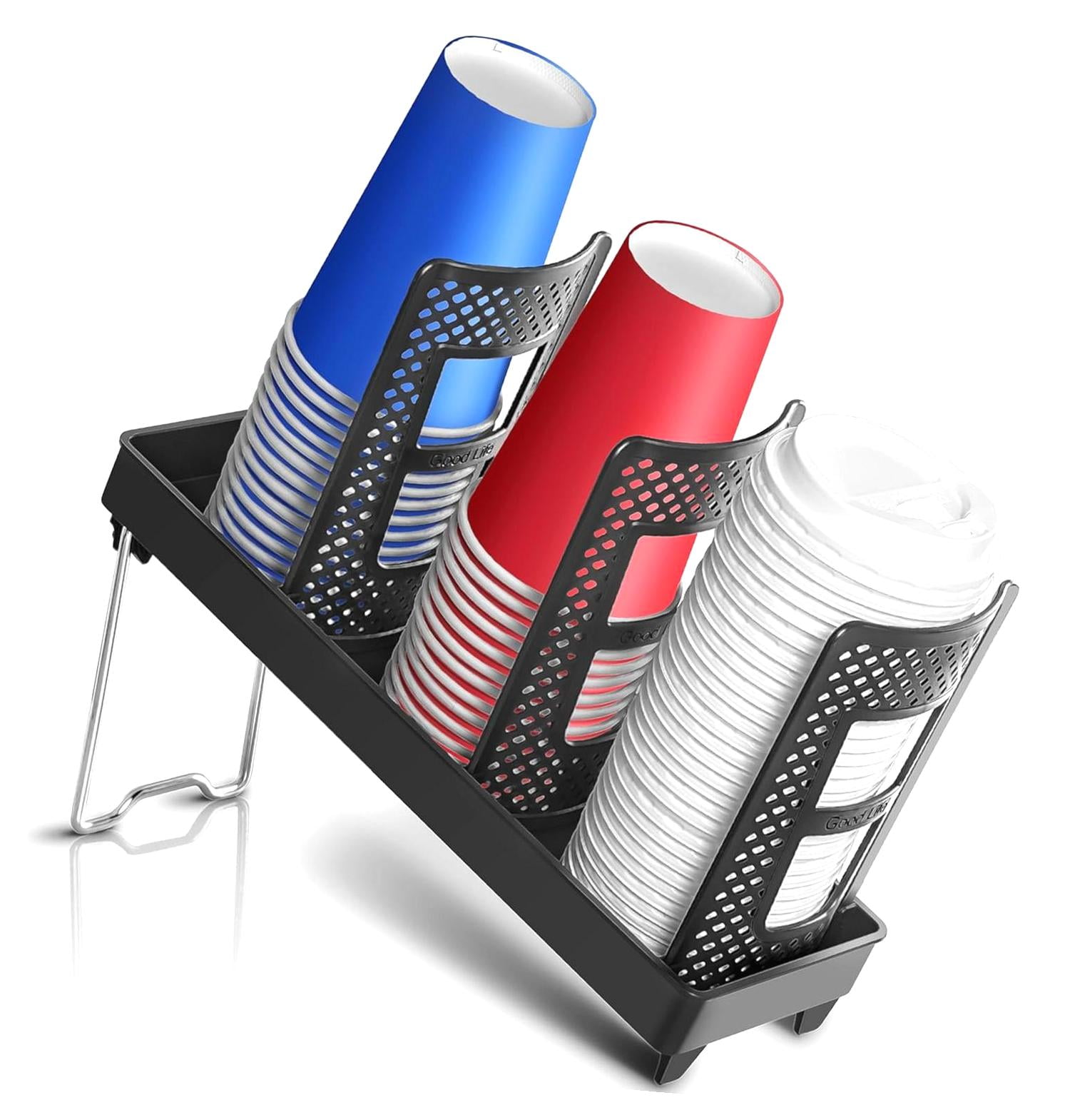 Highcool Paper Cup and Lid Holder, Dispenser, 3-Slot Vertical Paper Cup ...