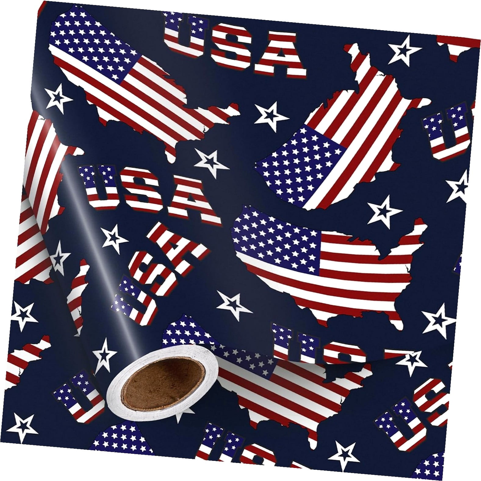 Highcool Patriotic Paper Roll for Boys Girls, Roll, Map and Stars ...