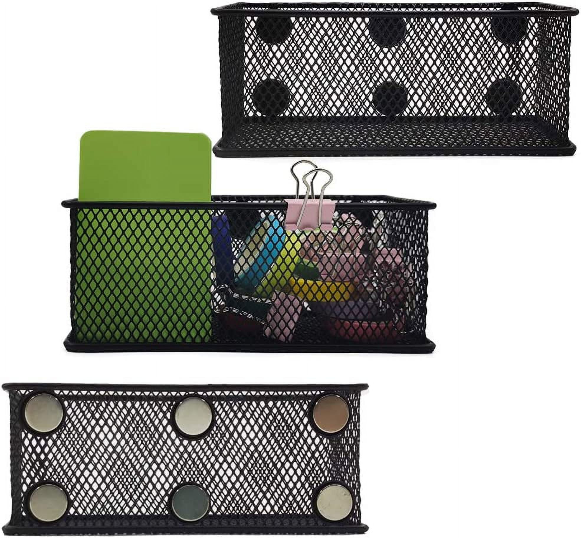 Highcool Pencil Holder Set of 3 Wire Storage Baskets Organizer with ...