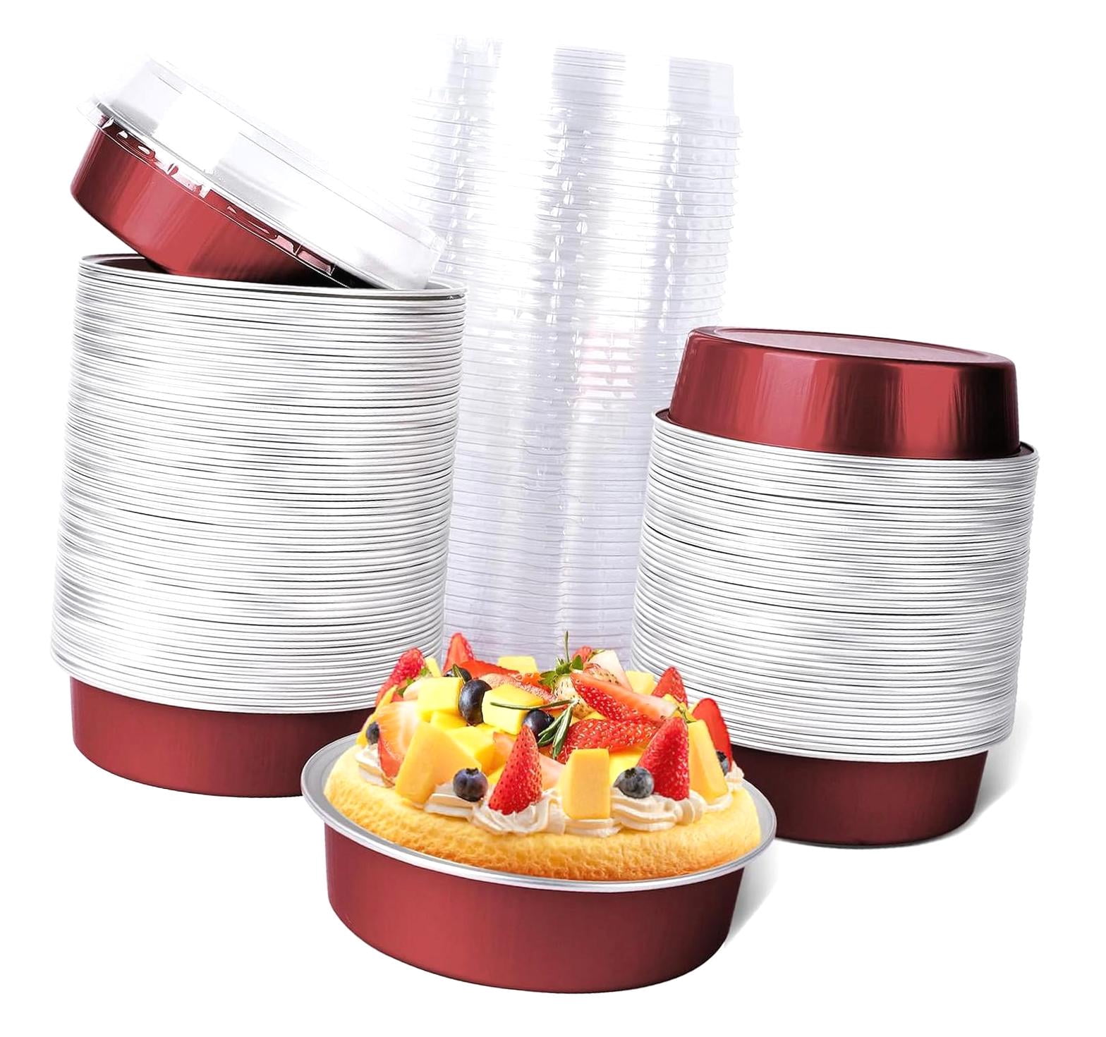 Highcool Pie Tins with , 120 Pack 4” 7.3oz 215ml Small Round Aluminum ...