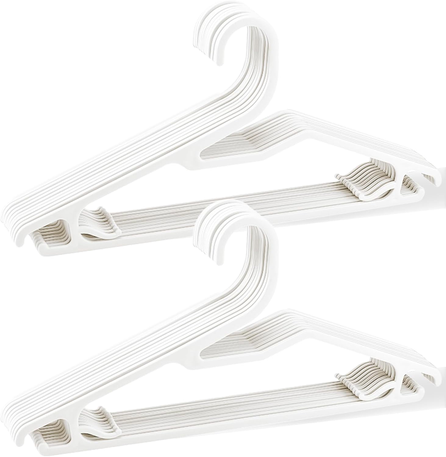 Highcool Plastic Hangers, Short Neck Hangers for Clothes, -Shape Shirt ...