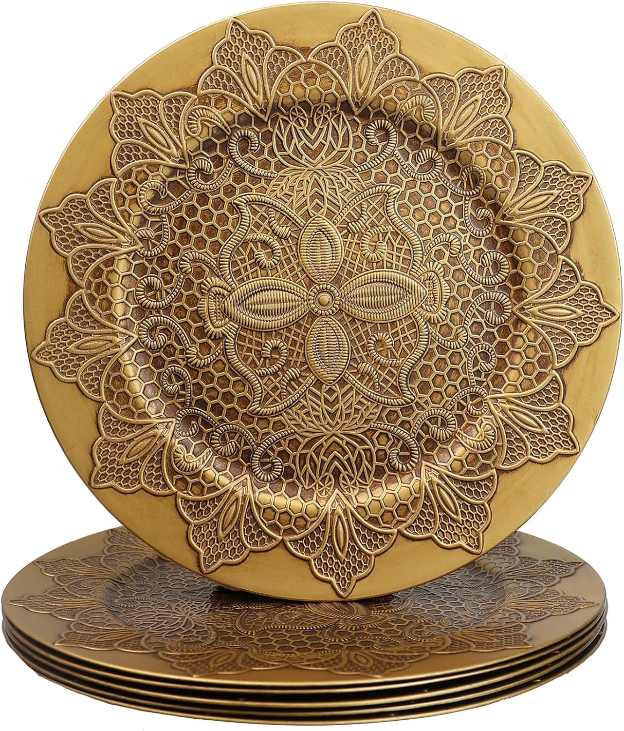 Highcool Plates Set of 6, 13" Plastic Dinner Plates for Thanksgiving ...