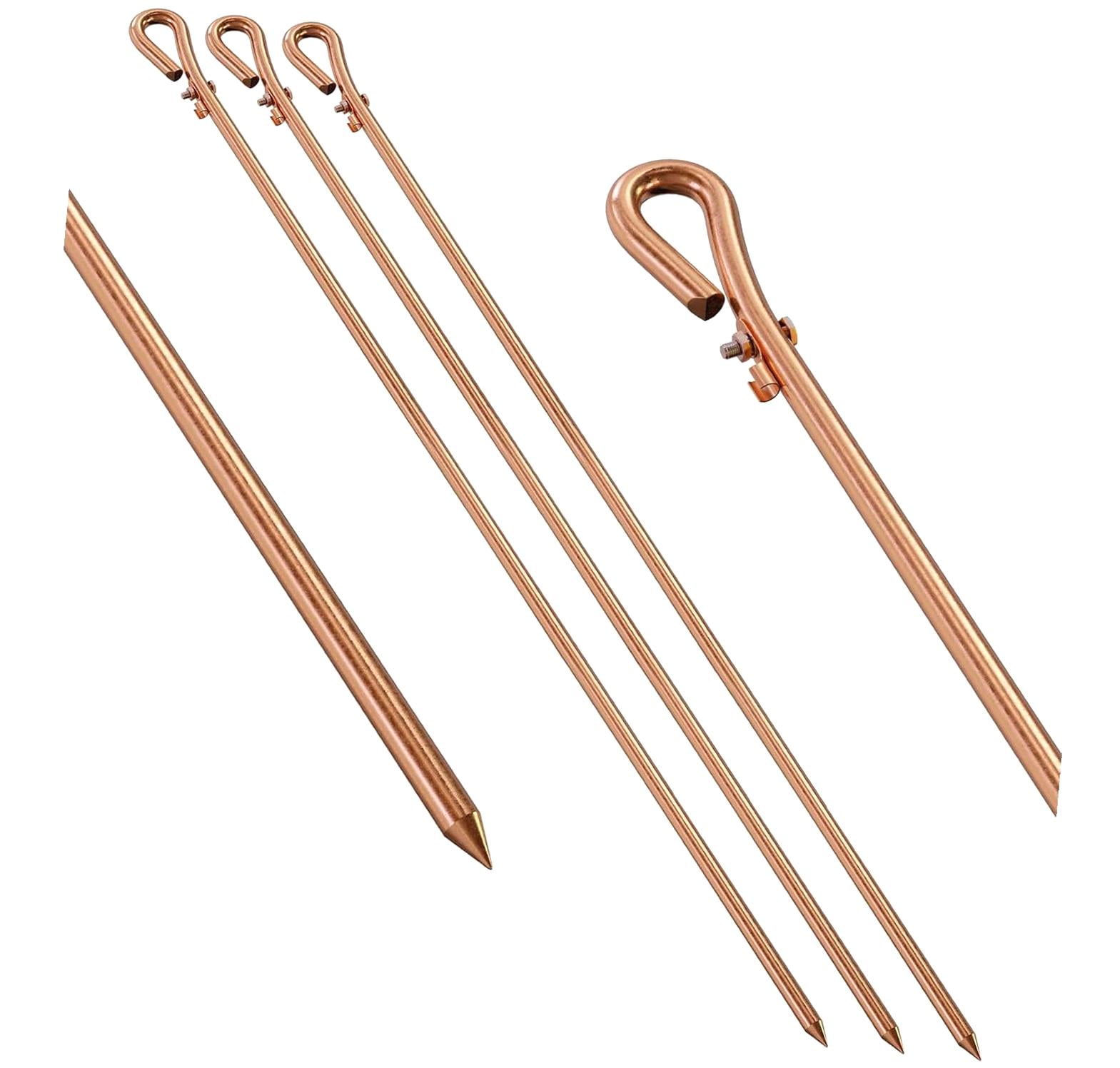 Highcool Portable Grounding Rod - 3ft Copper Grounding Pin with Wire ...