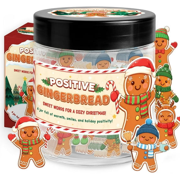 Highcool Positive Gingerbread Christmas Jar With 60 Affirmation ...