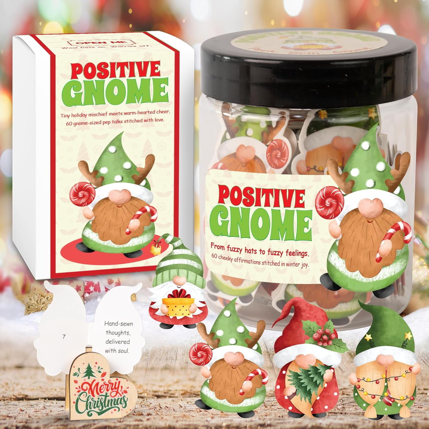 Highcool Positive Gnome Jar – 60 Amusing Emotional , Christmas for ...