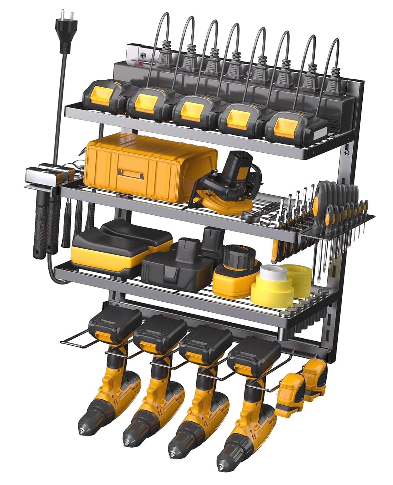 Highcool Power Tool Organizer Wall nt with arging Station, Adjustable 4 ...
