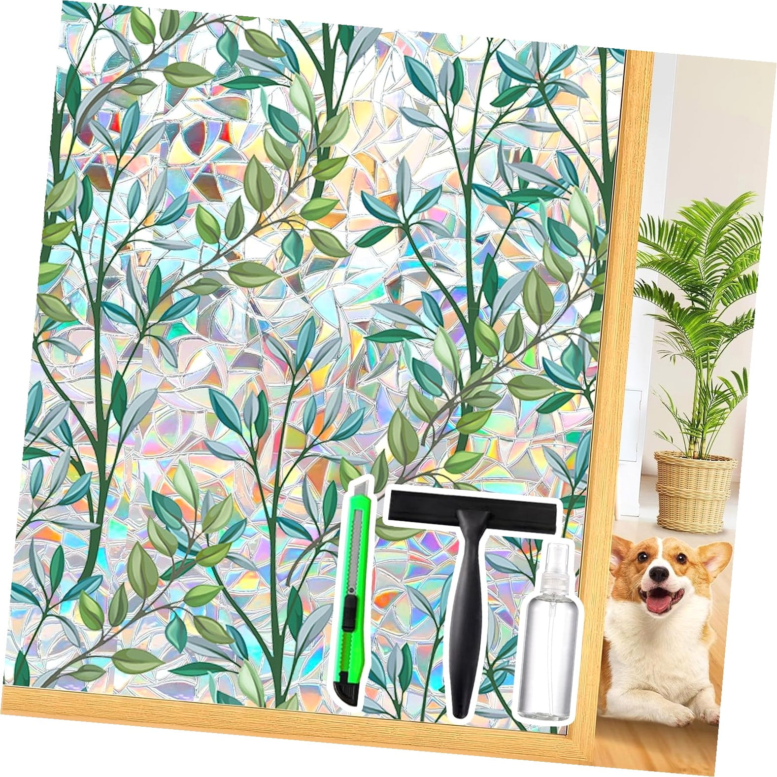 Highcool Privacy Film with Line Pattern, 3D Window Clings, Static Cling ...