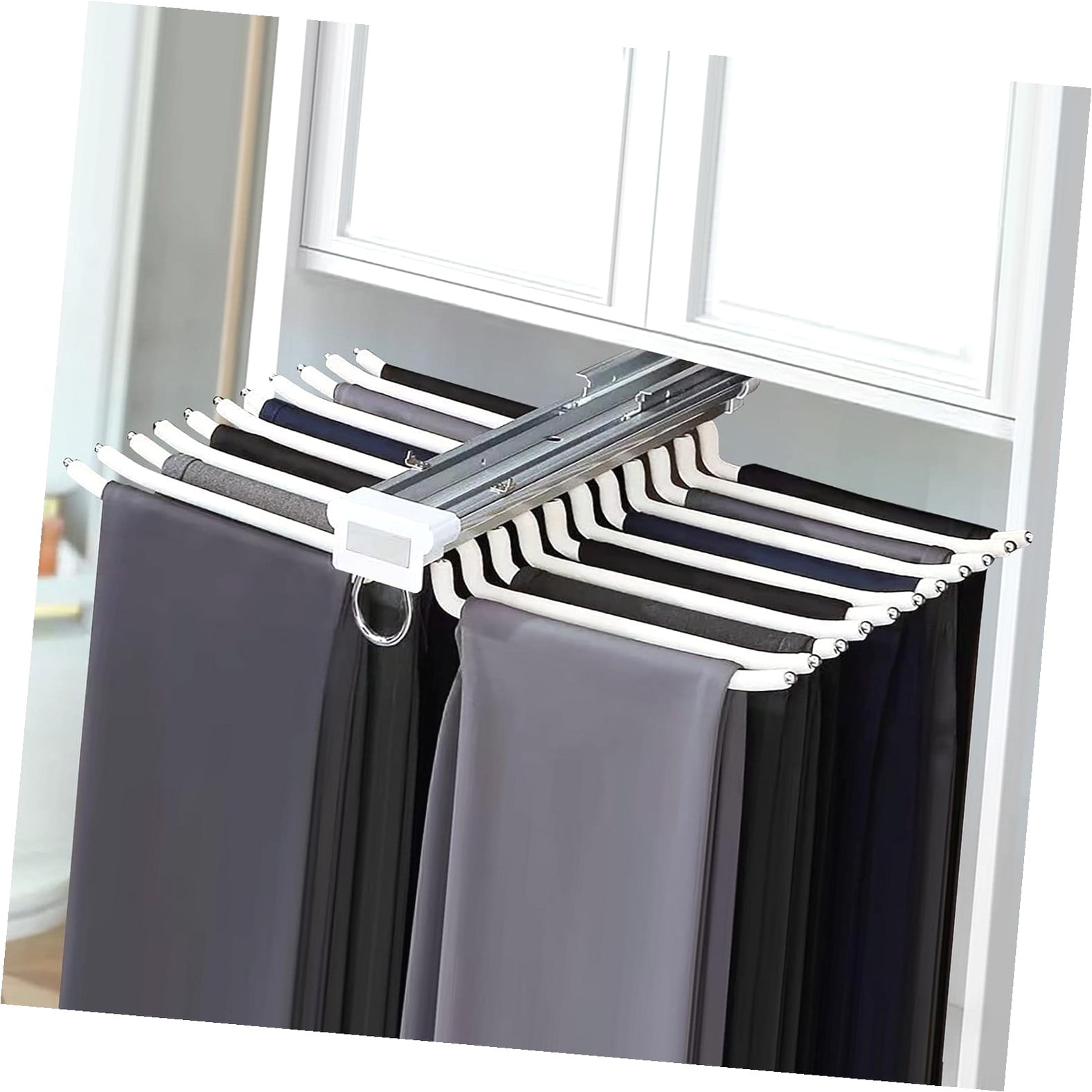 Highcool Pull Out Trousers Rack Double-Row 22 Arms Steel Pants Rack ...