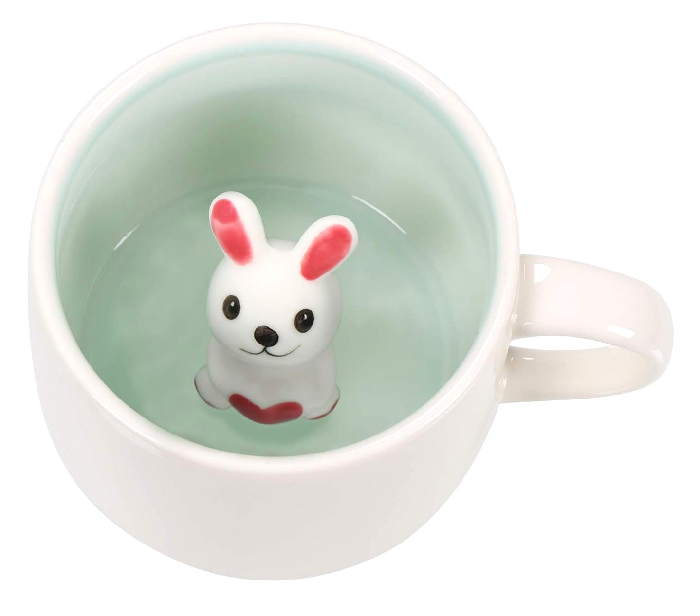 Highcool Rabbit Ceramic Cup 3D Inside Mug, 12 oz Figurine Mugs ...