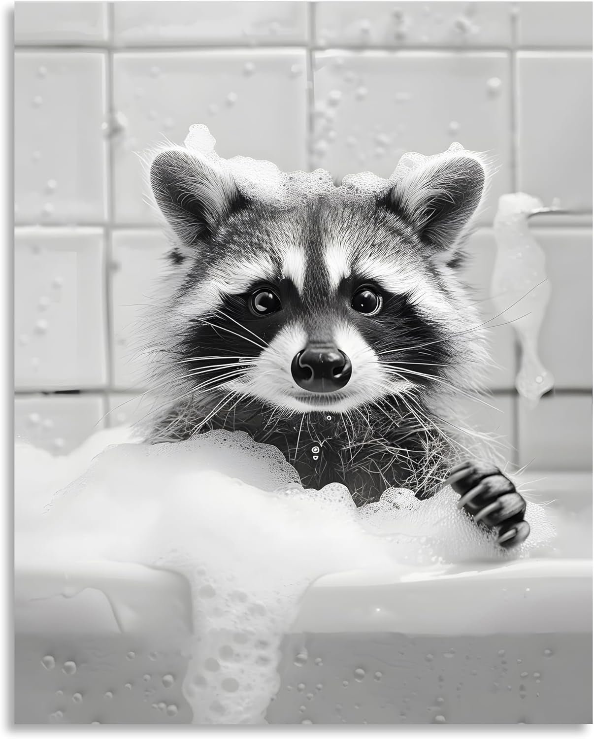 Highcool Raccoon Bathroom Wall Raccoon in the Shower Painting Funny ...