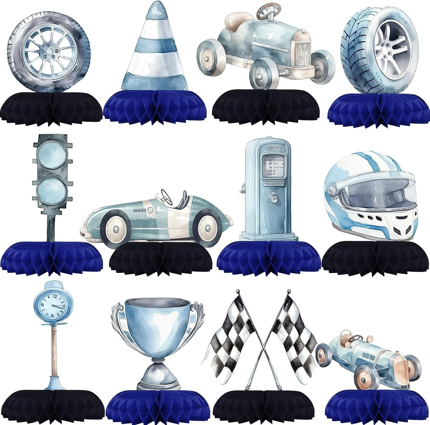 Highcool Race Car Party Decorations - Honeycomb Centerpieces for Racing ...