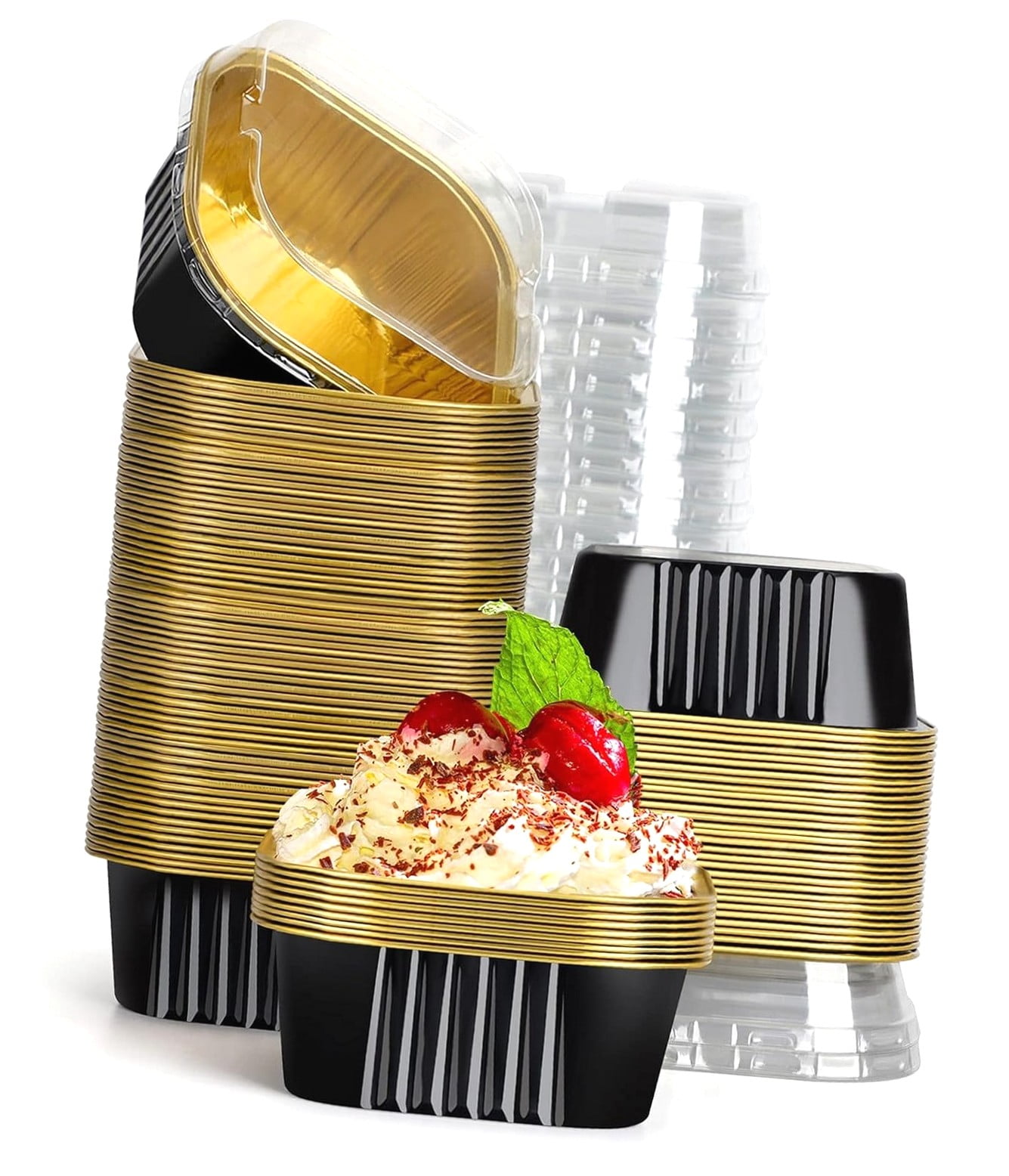 Highcool Ramekins with , 10oz 100 Pieces Aluminum Foil Baking Cups Tins ...