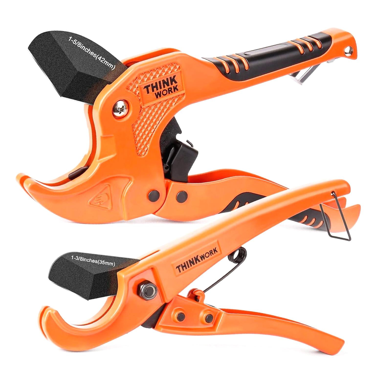 Highcool Ratchet-style Pipe Cutter (1-5/8" OD) and PEX Straight Pipe Cutter (1-3/8" OD), 2-Pack ...