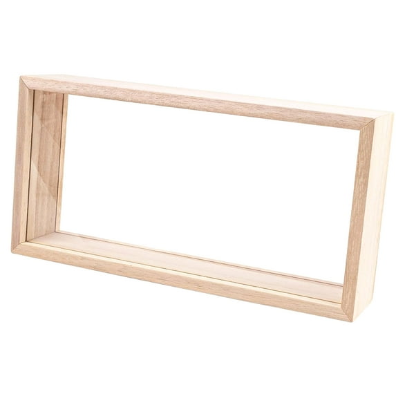 Highcool , Rectangle Shadow Box Wooden 10x5 Inch Double-Sided Display ...