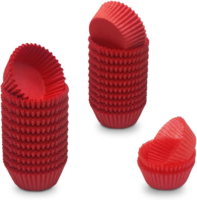 Highcool Red Mini Cupcake Liners Natural Greaseof Per Mufn Ba Cups, 500 ...