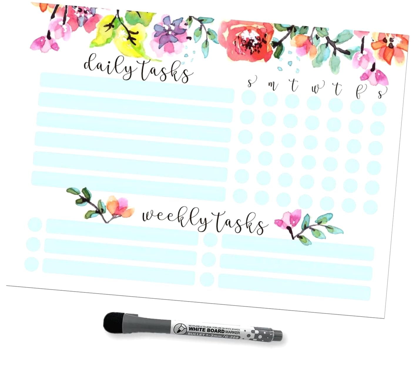 Highcool Removable Whiteboard Planner | Adhesive Sticker | Includes ...