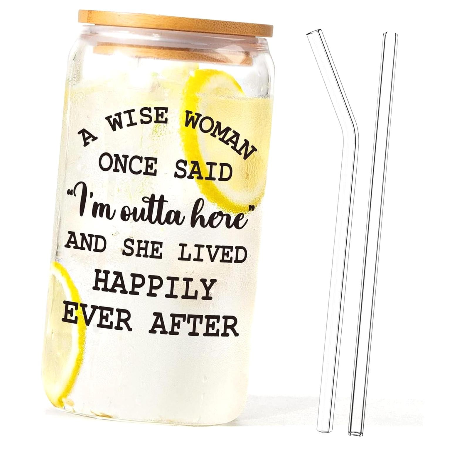 Highcool Retirement & New Job Glass for Women – 16 oz with lid and ...