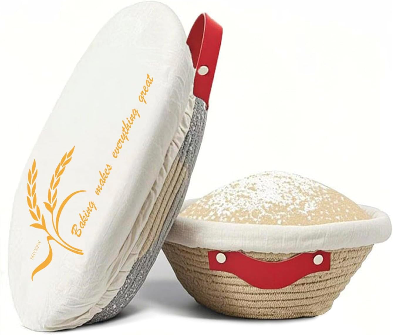 Highcool Rope Set, Oval Round Bread Baskets With Liner Cloth Cover, for ...