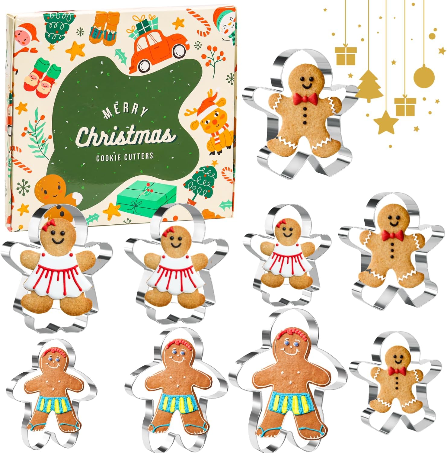 Highcool SHANE Gingerbread Man set 9 Pieces Stainl Steel Boy and Girl ...