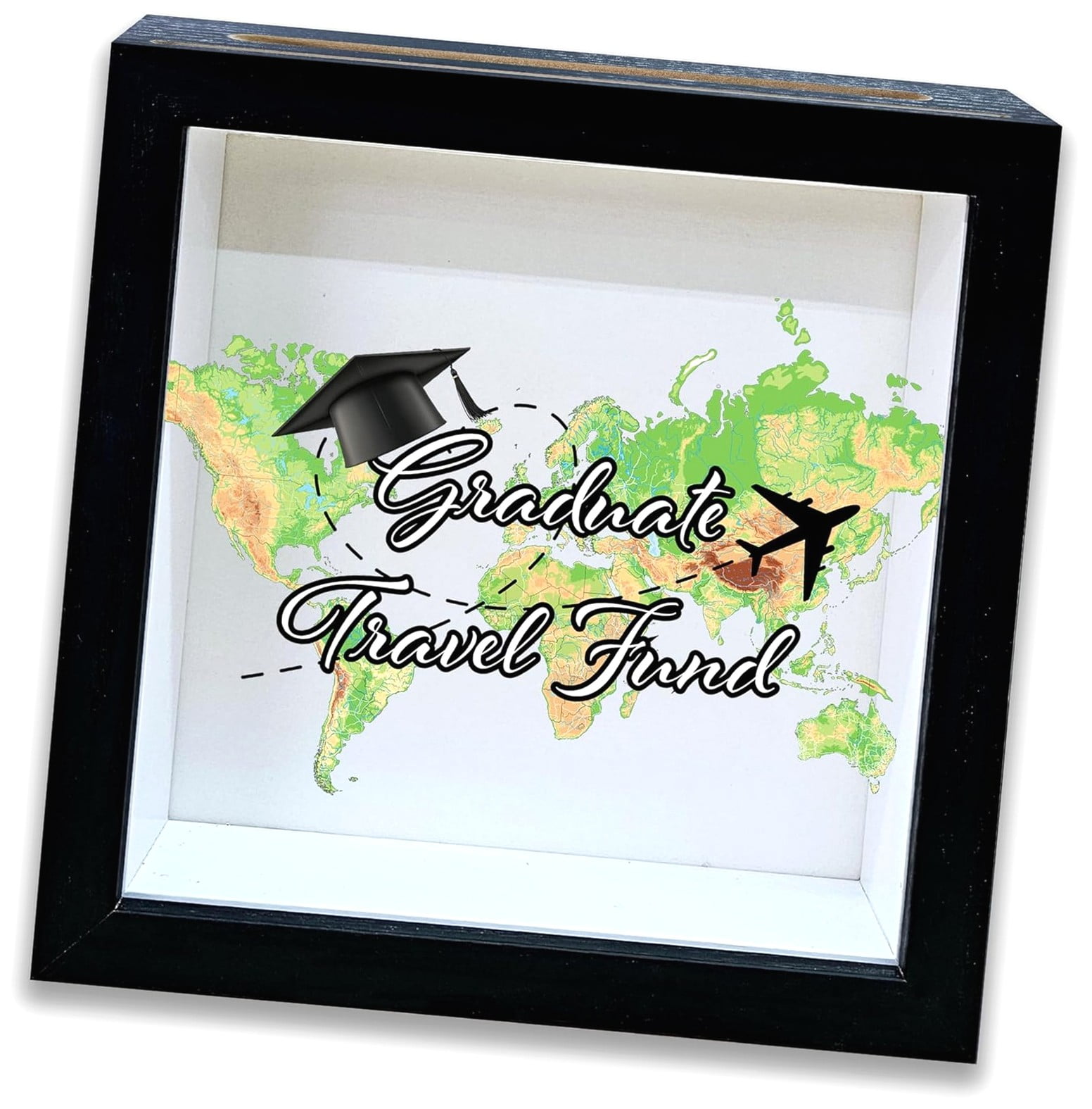 Highcool Shadow Box with Slots, Graduate Travel Fund Boxes Frame 8x8 ...