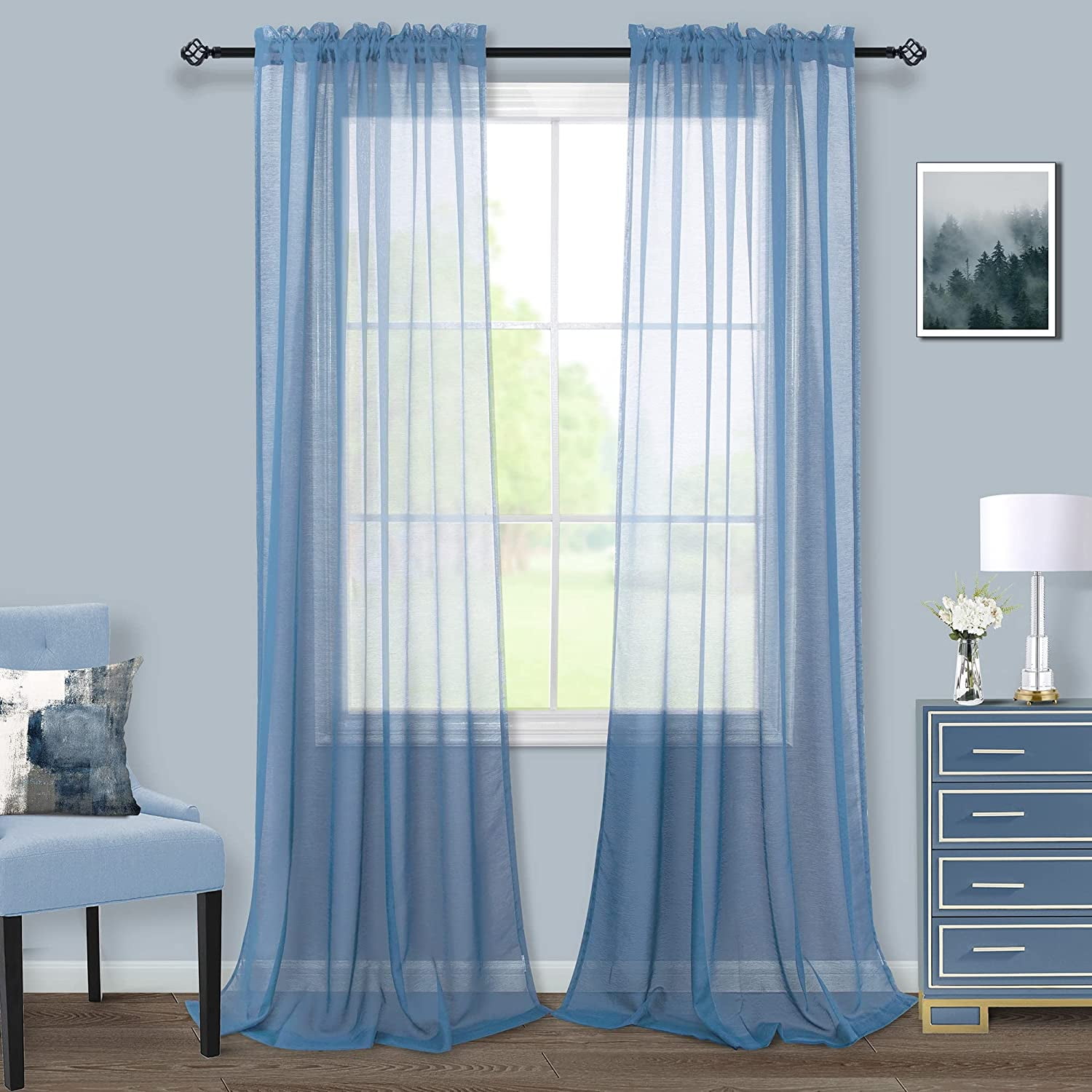 Highcool Sheer Backdrop Curtains for Wedding Decorations Set 2 Panels ...
