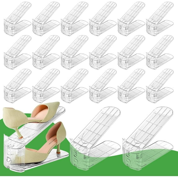 Highcool Shoe Slots Organizer, Clear Shoe Stacker for Closet Shoe Rack ...