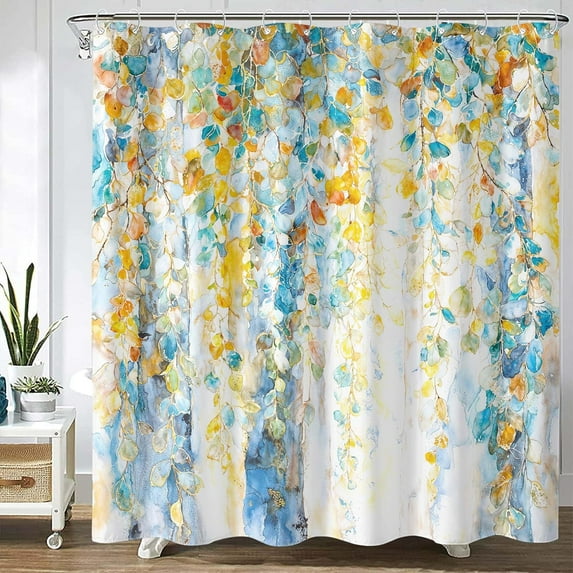 Highcool Shower Curtain with Leaves Landscape Design, Bathroom Shower ...