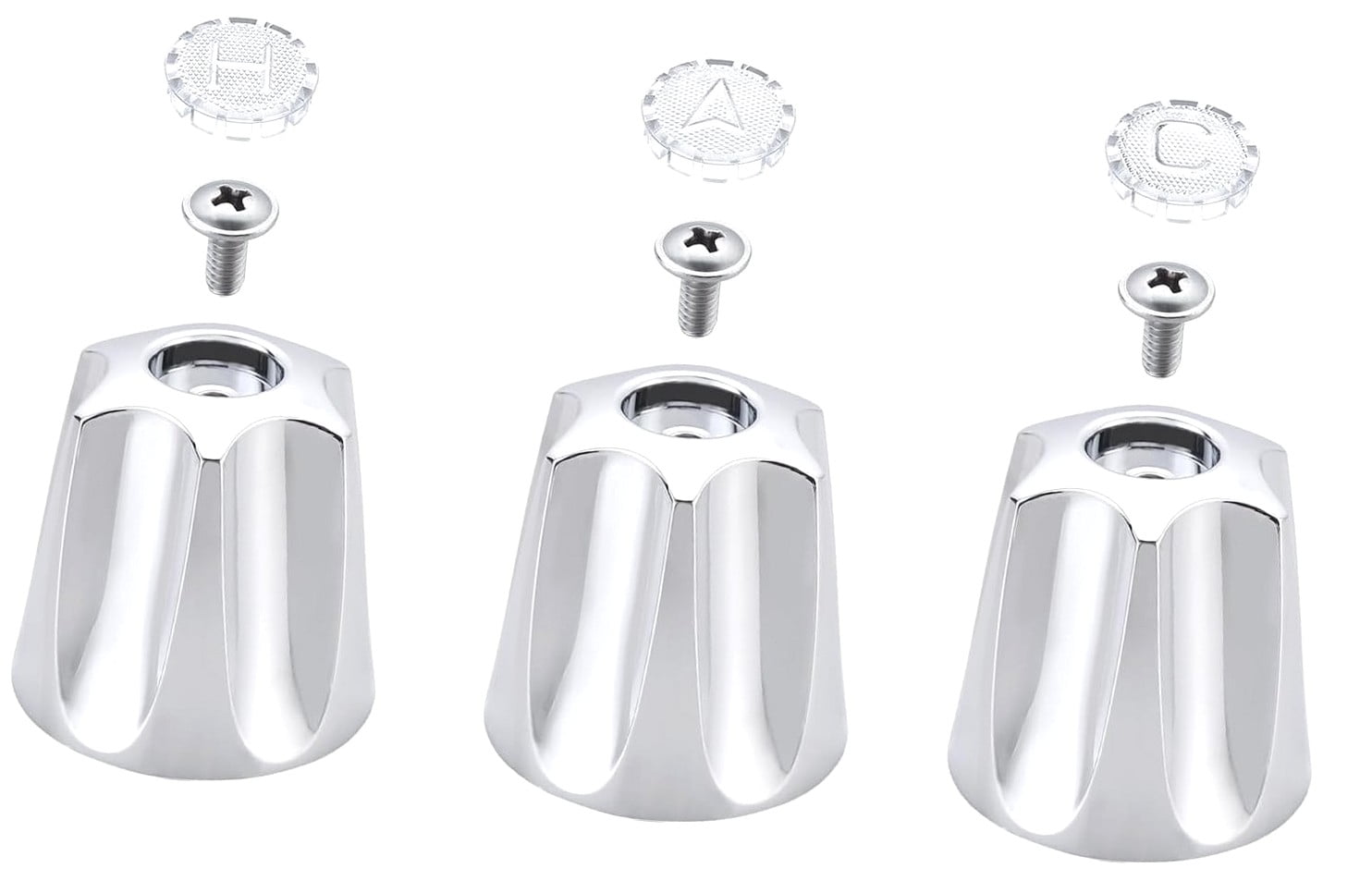 Highcool Shower Handle Knobs 3 Piece with / Hot / Diverter /Shower ...