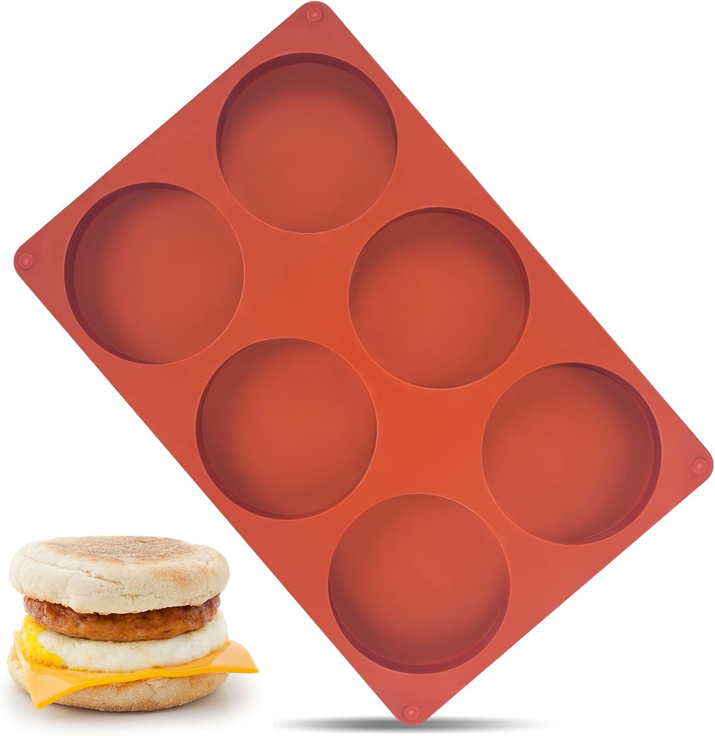 Highcool Silone Molds 4 In Jumbo Mufn Top Pans for Ba,Non-St 6 Holes ...