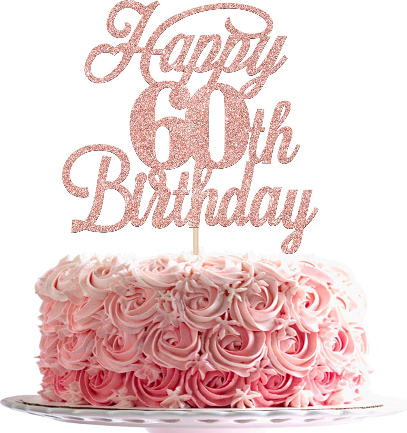Highcool Single Pack Happy 60th Birthday Cake Topper Sparkle 60 Cheers ...