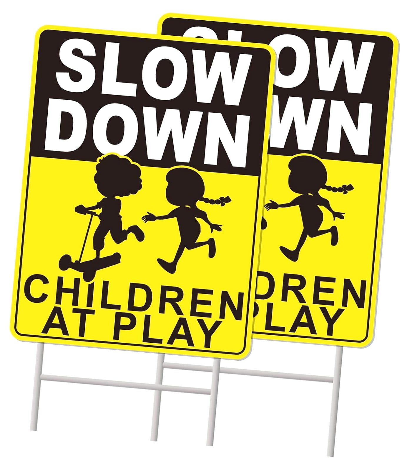 Highcool Slow Down Signs, Slow Down at Signs for Street, 2-Pack "x13 ...