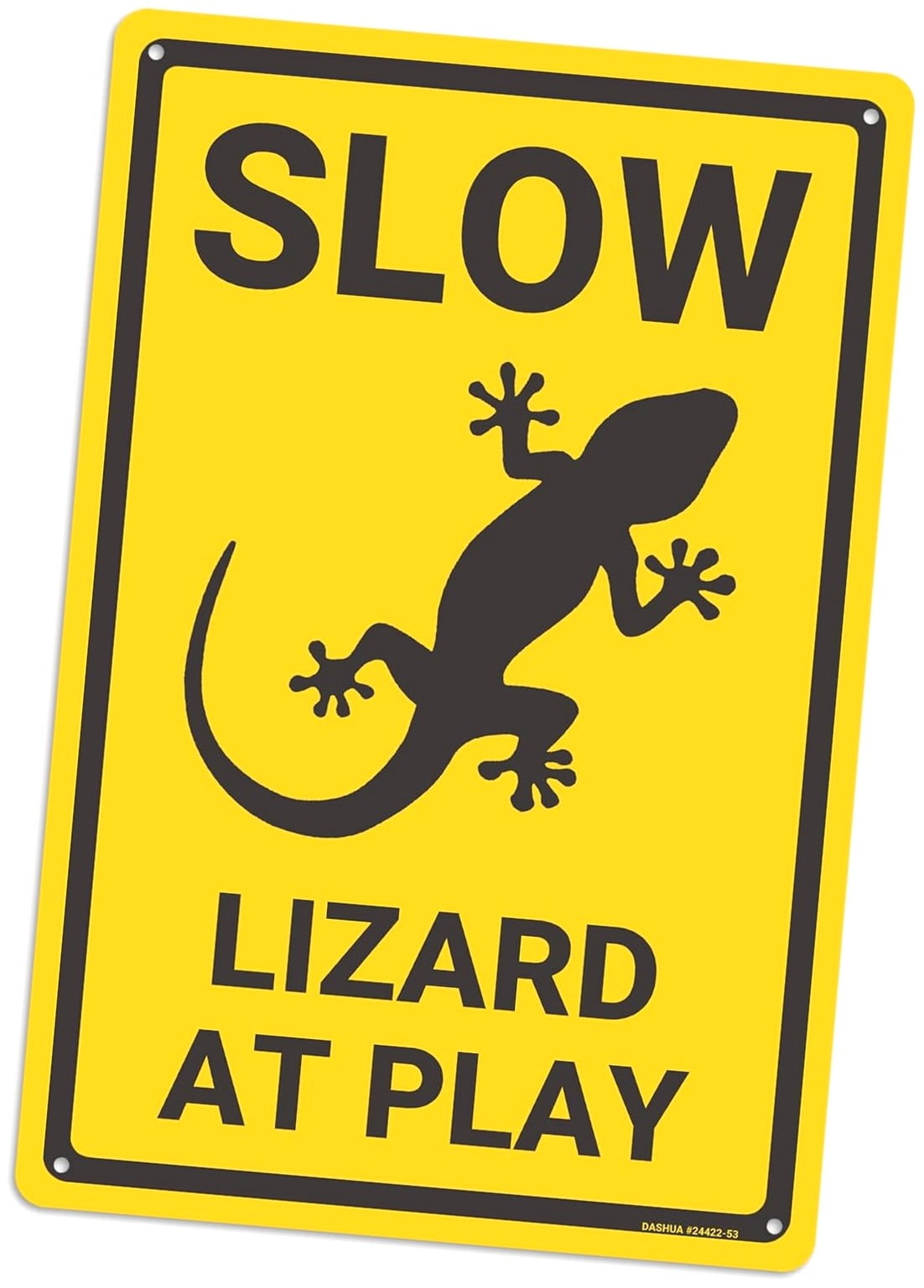 Highcool Slow Lizard at Work Aluminium Metal Sign, Funny Lizard Sign ...