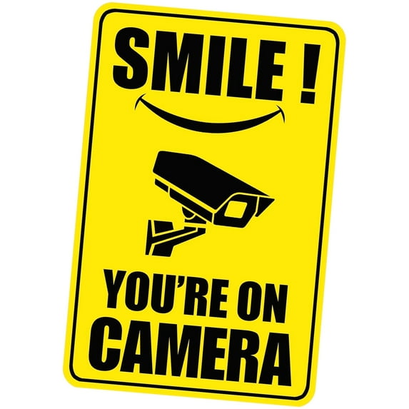 Highcool Smile You' Camera Signs Video Camera Signs Metal Sign Wall ...