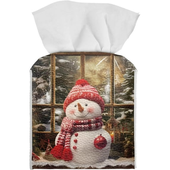 Highcool Snowman Xmas Tissue Box Cover Stylish Cube Tissue Box Holder ...