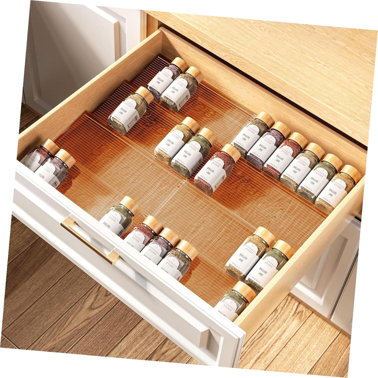Highcool Spice Drawer Organizer, 8 Tier- 8 Pack Acrylic Drawer ...