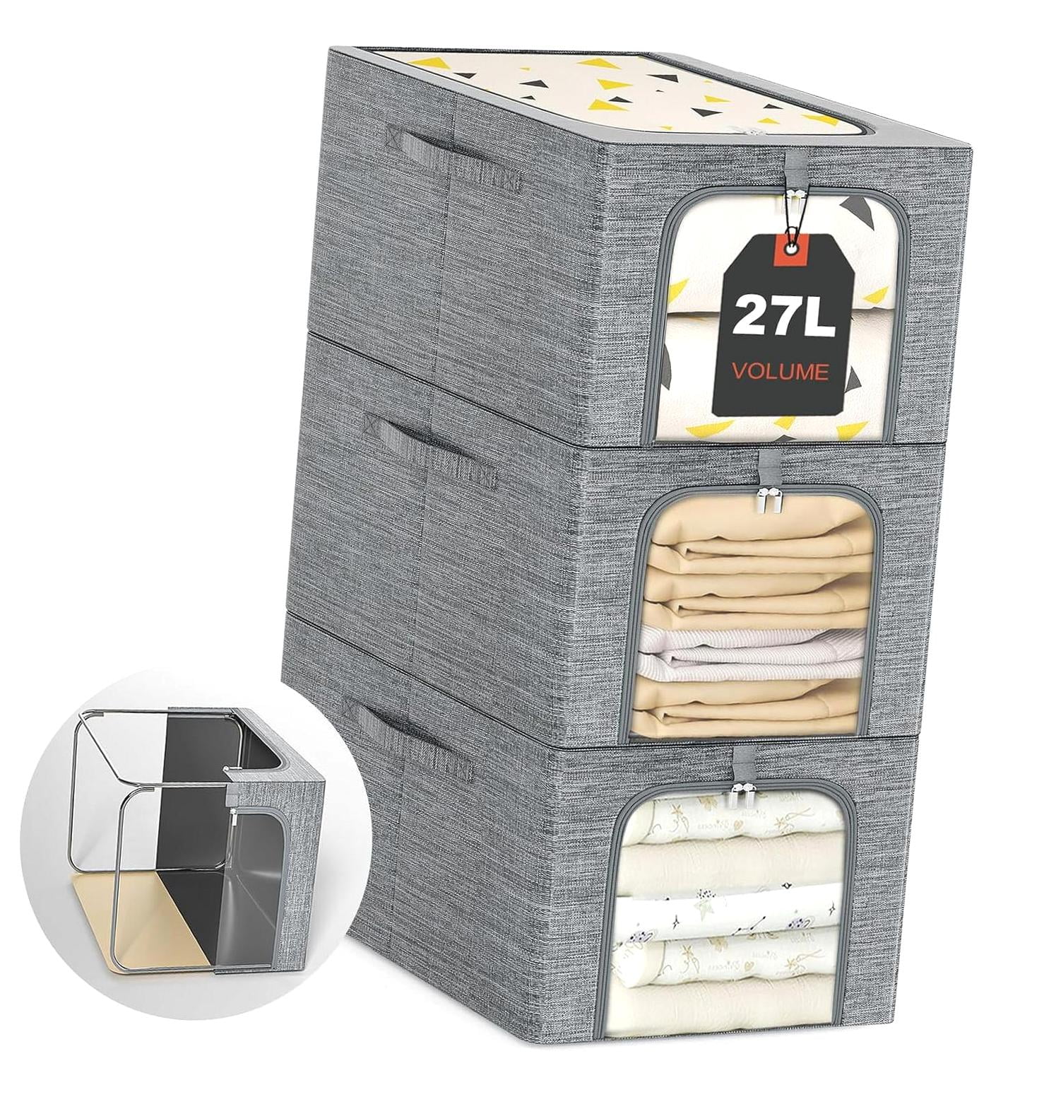 Highcool Stackable Clothing Storage Box: 6-Pack with & Clear View ...