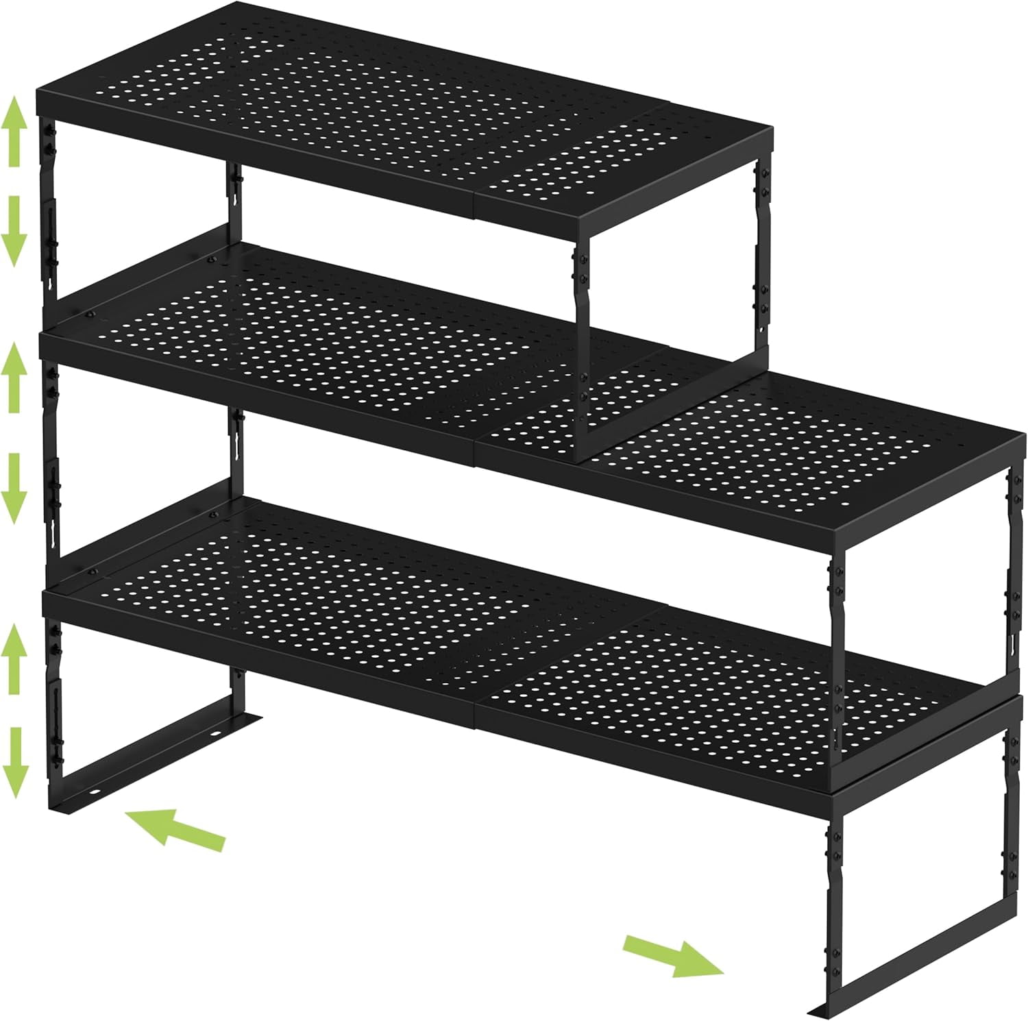 Highcool Stackable Metal Storage Organizer Expandable Wire Rack with ...