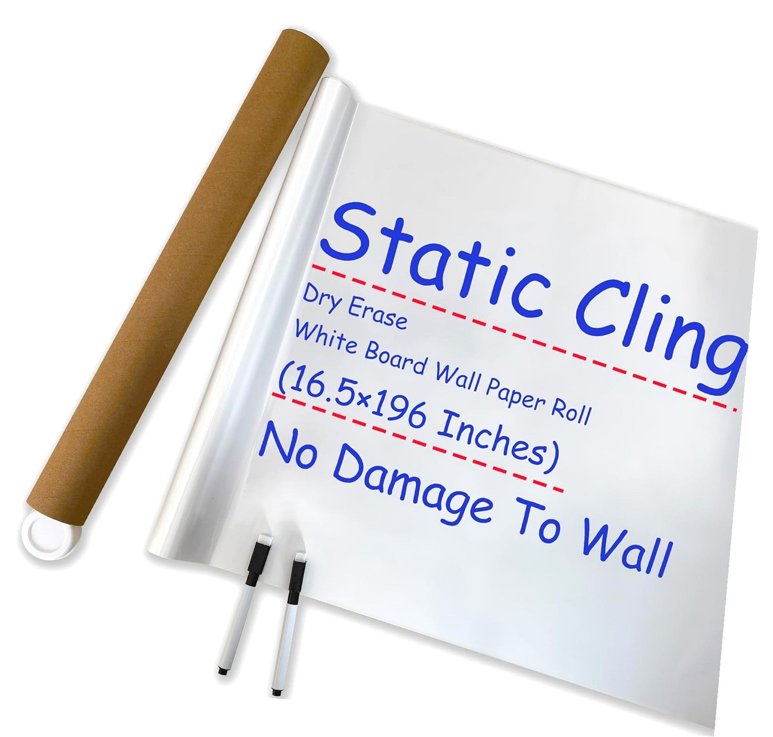 Highcool Static Whiteboard Wallpaper Roll, Repositionable Removable ...