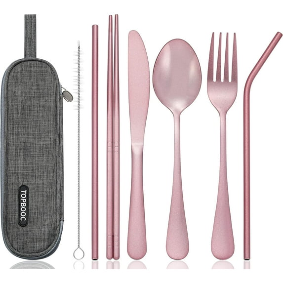 Highcool Steel Flatware Set, Travel Camping Cutlery Set, Utensil Travel ...
