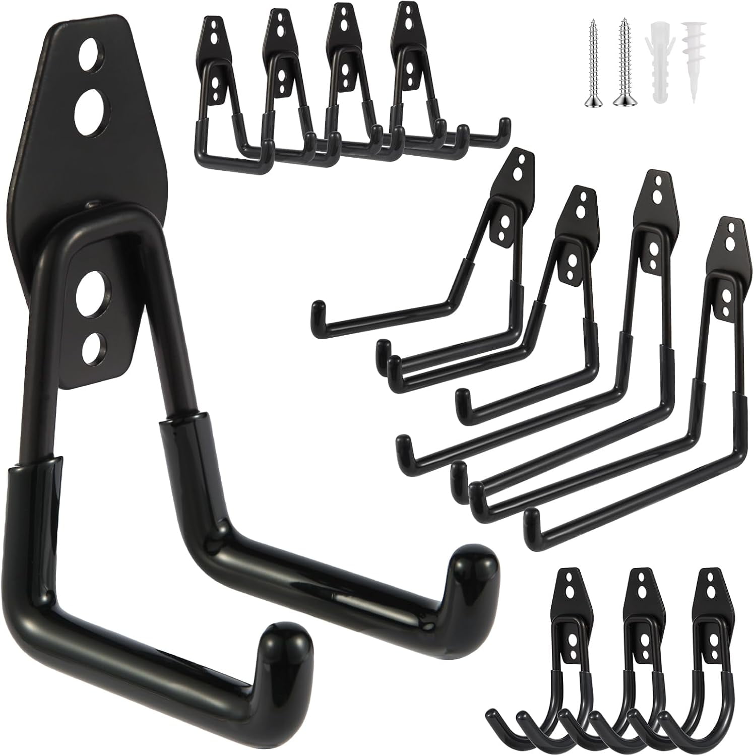Highcool Steel Garage Hooks Wall Tool Organizer, 12pcs Garage Storage Hook Heavy Duty Utility ...