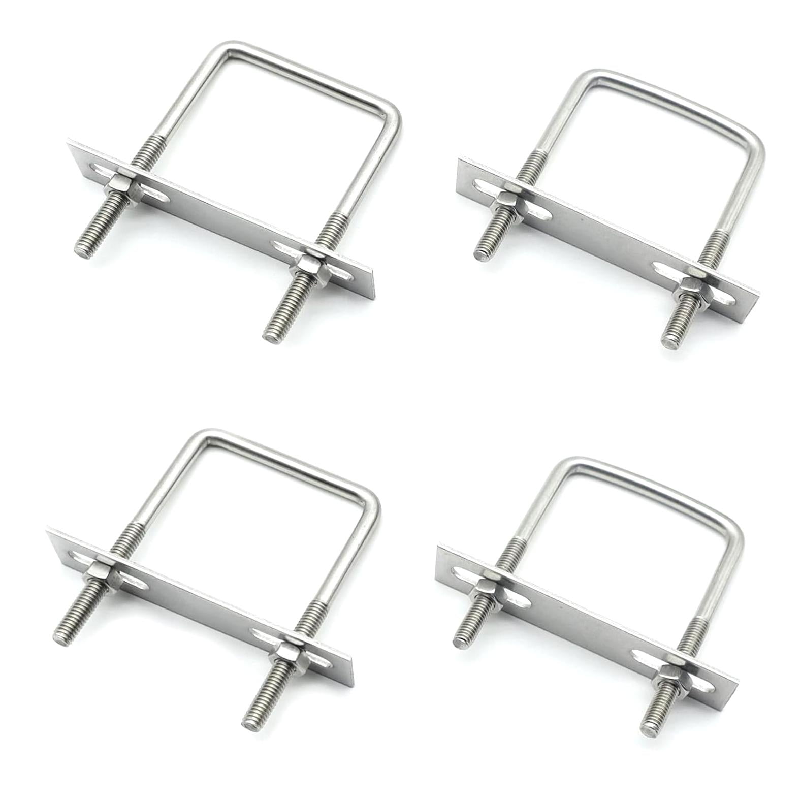 Highcool Steel Square U Bolt Clamp, Square Tube Fasteners with Nut and ...