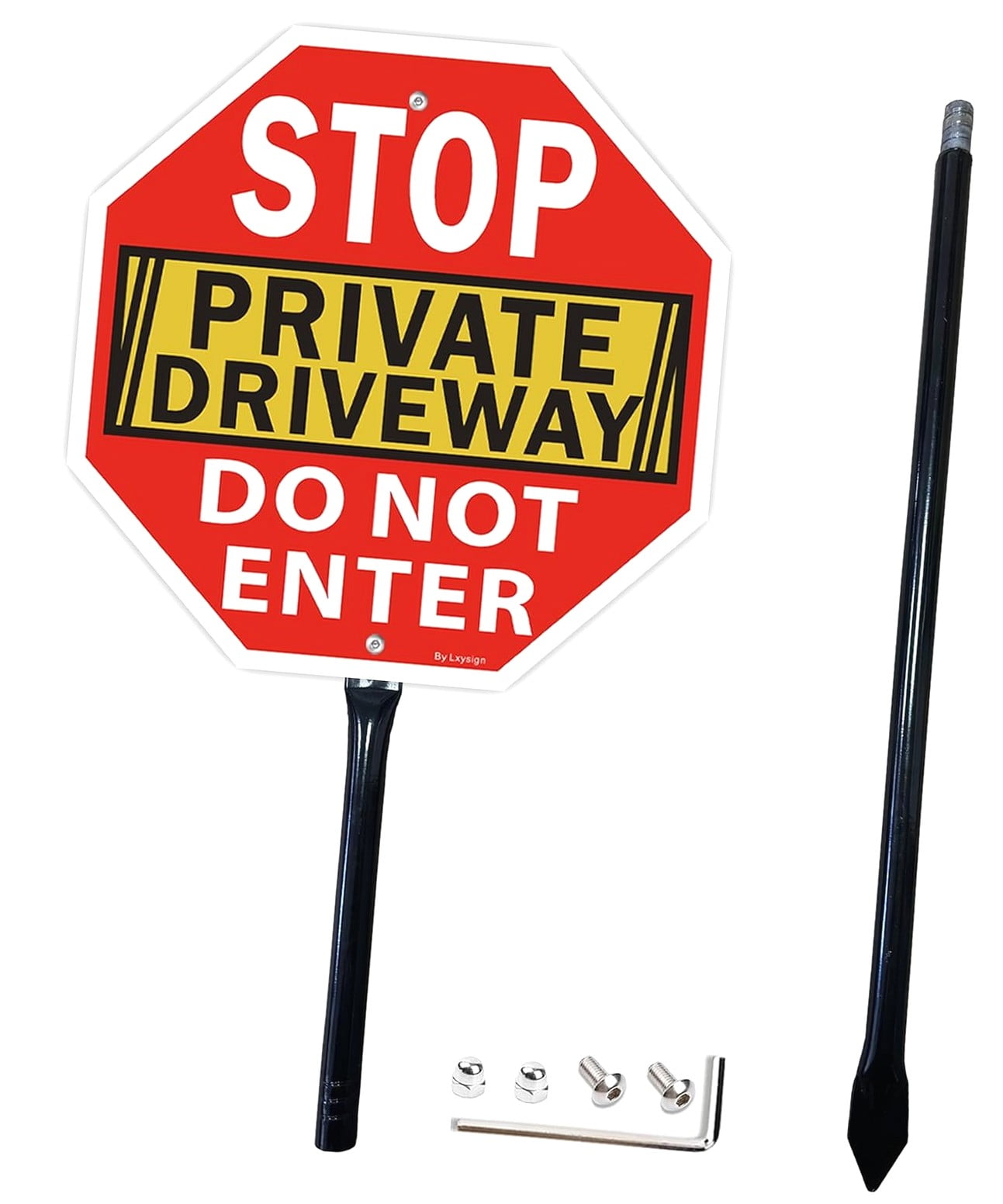 Highcool Stop Sign, Do Not Enter Private Driveway Sign with Stake, 36 ...