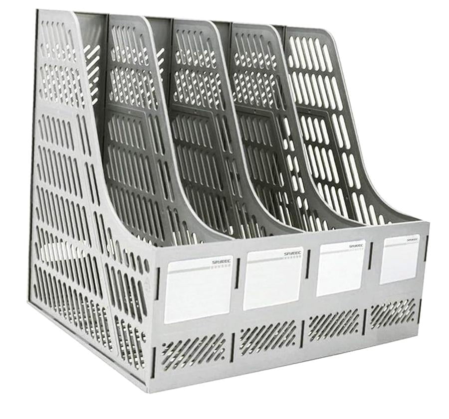 Highcool Sturdy Magazine Holder Organizer Desktop 4 Compartment File ...