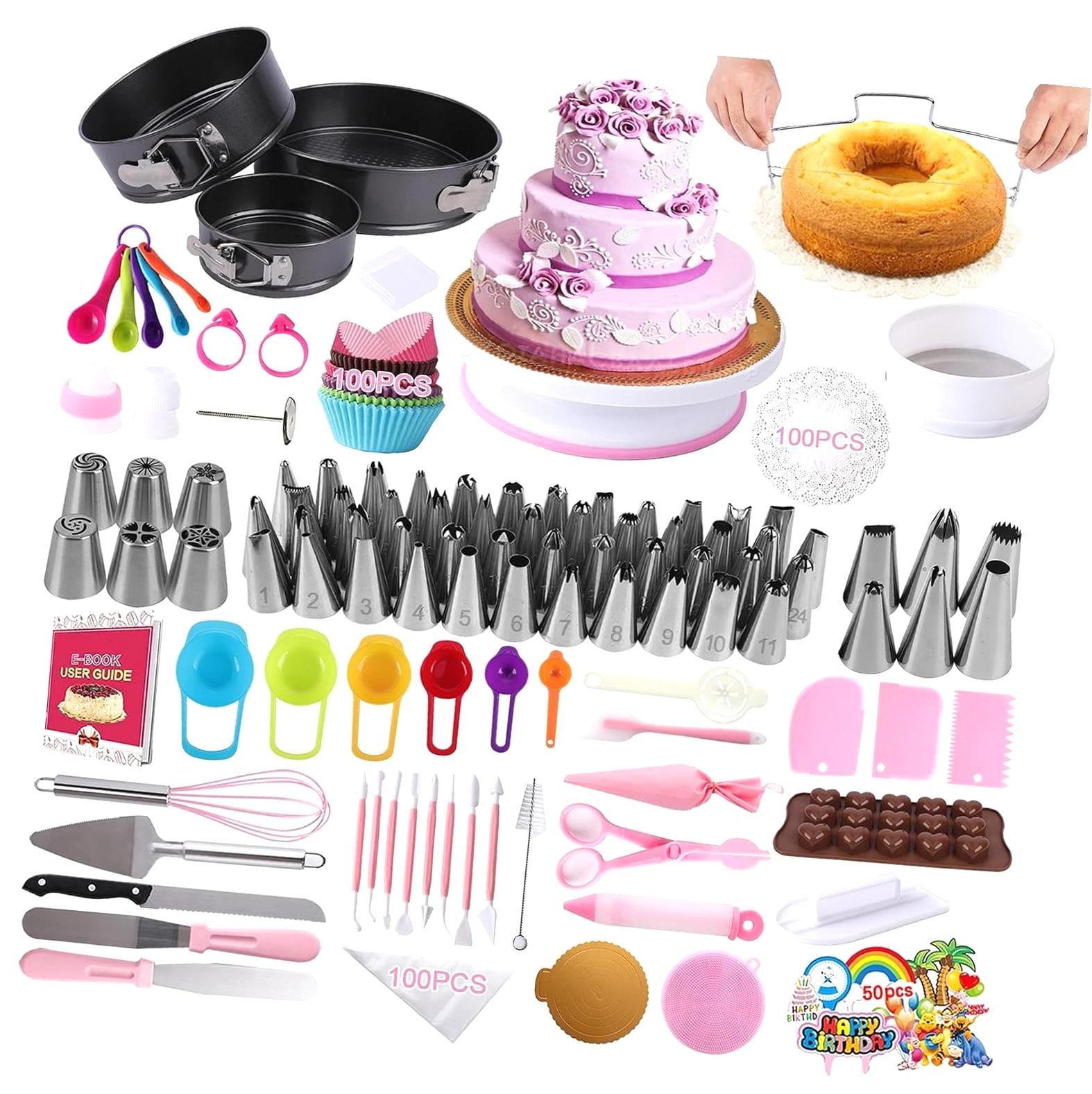 Highcool Supplies Kit 464 Pcs with Cake Turntable and Springform Cake ...