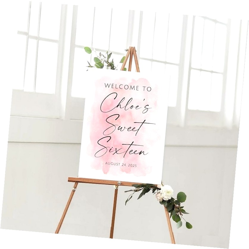 Highcool Sweet Sixteen Sign, Watercolor Birthday Sign, Birthday ...