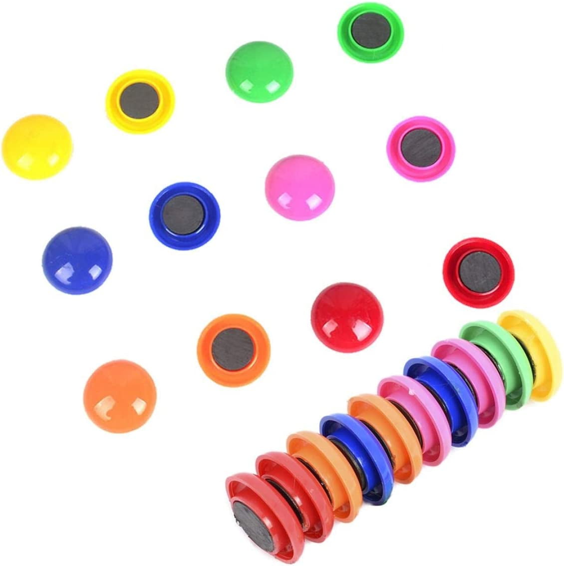 Highcool TIENO 60 Pieces Assorted Whiteboard Magnets Round Button ...
