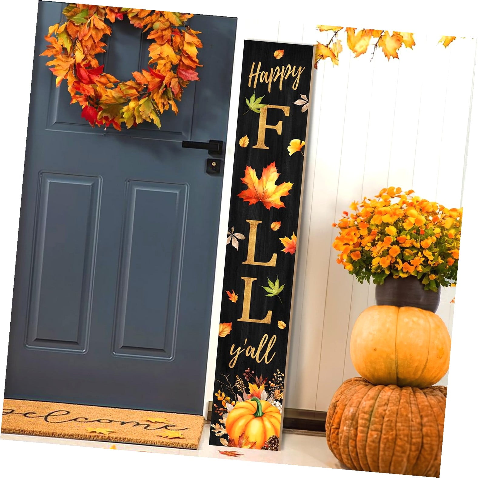 Highcool Thanksgiving Fall Porch Sign For , Autumn Wood Porch Signs ...