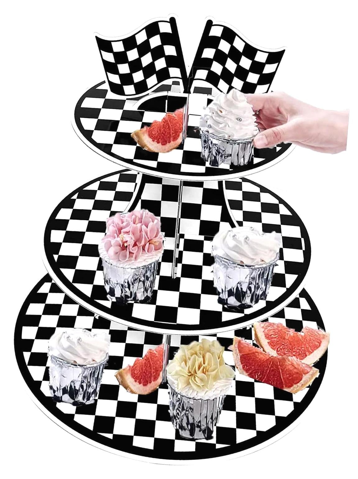 Highcool Tier Cardboard Cupcake Stand, and White Checkered Cardboard ...